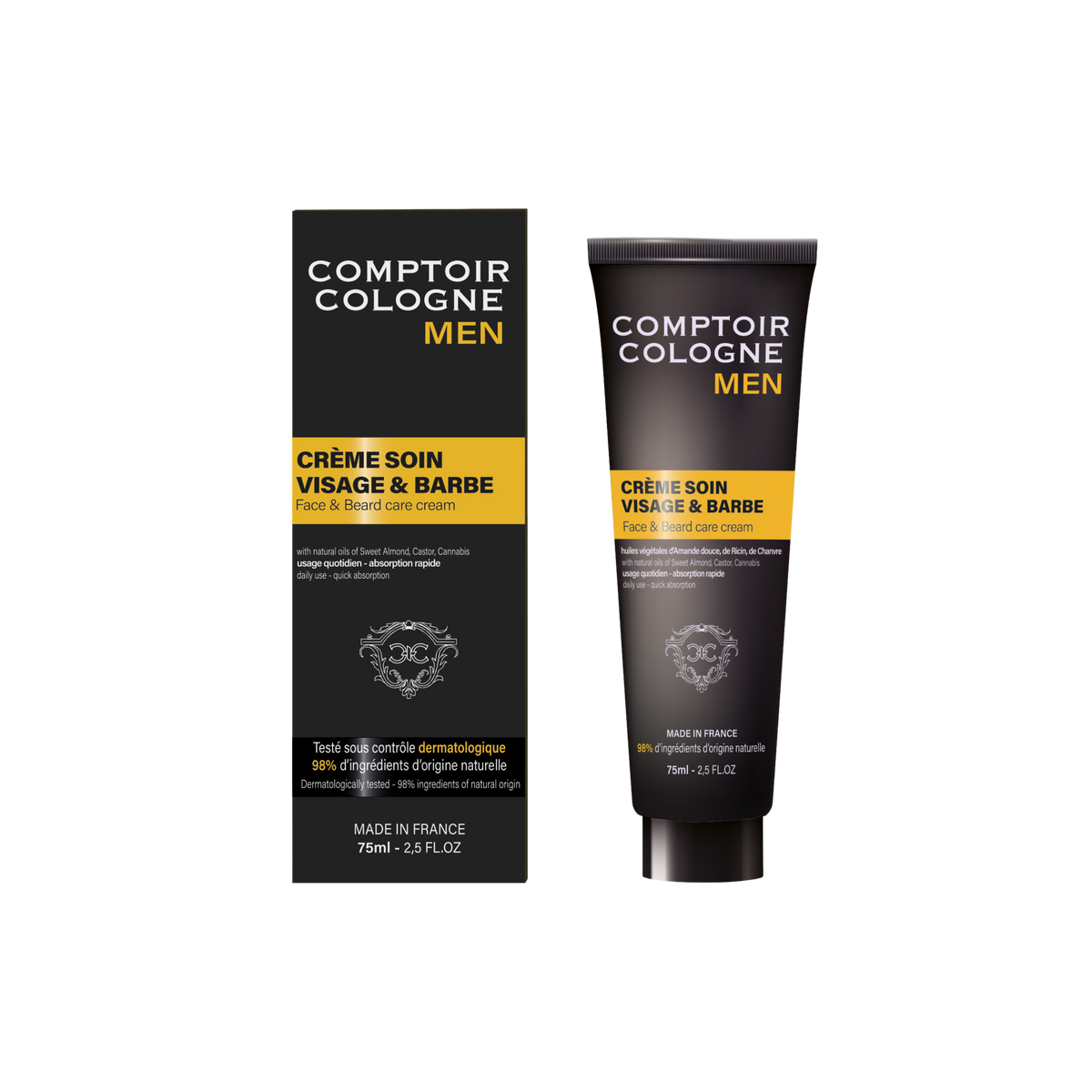 COMPTOIR COLOGNE MEN - Crème soin visage & barbe - 75ml – ONIVO COSMETICS
