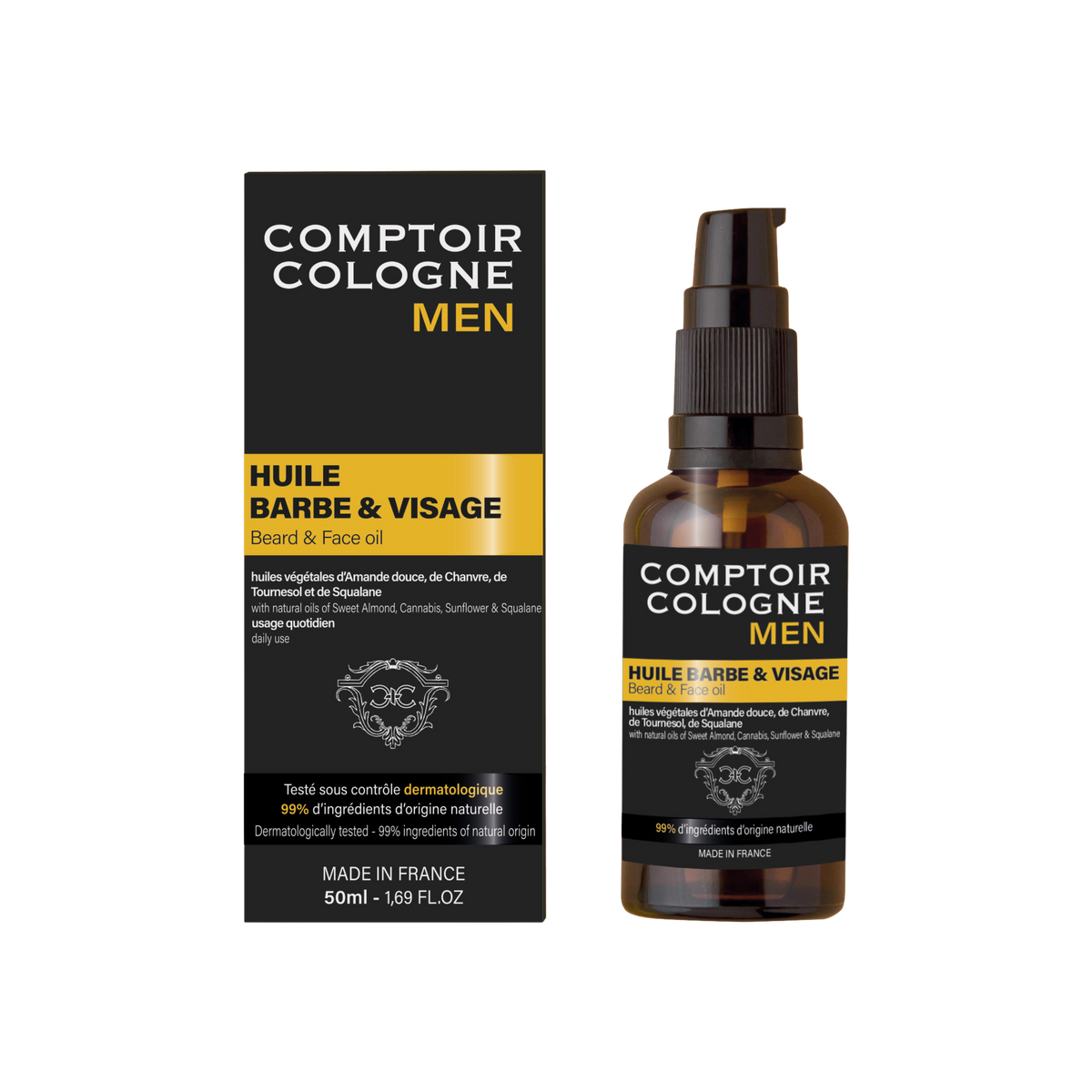 COMPTOIR COLOGNE MEN - Huile barbe & visage - 50ml – ONIVO COSMETICS